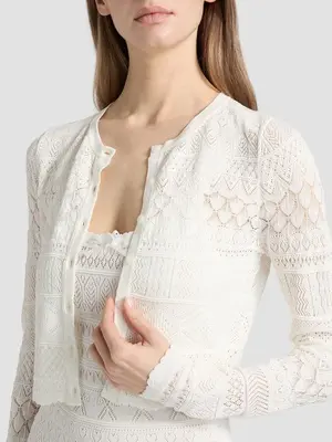LoveShackFancy Brigette Pointelle Knit Cardigan
