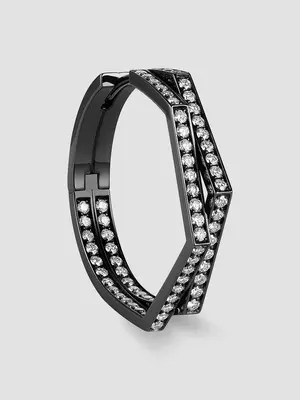 REPOSSI Antifer 18k Gold & 0.62 Tcw Diamond Single Hoop Earring - Black