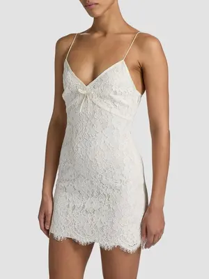 LoveShackFancy Petaline Scalloped-hem Minidress