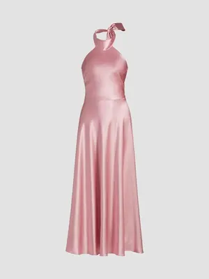 MILLY Aurora Satin Midi-dress