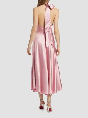 MILLY Aurora Satin Midi-dress