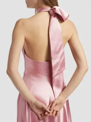 MILLY Aurora Satin Midi-dress