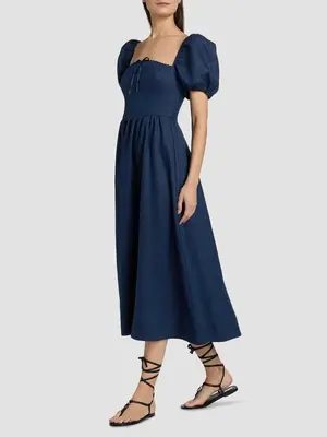 REFORMATION Marella Linen Midi-dress