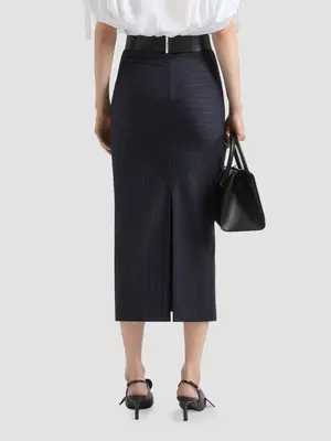 Givenchy Midi Striped Skirt In Wool