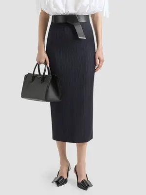 Givenchy Midi Striped Skirt In Wool