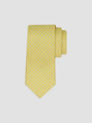 FERRAGAMO Gancini Silk Tie Giallo