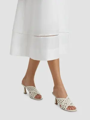 REFORMATION Everett Linen Ladder-trim Midi-dress