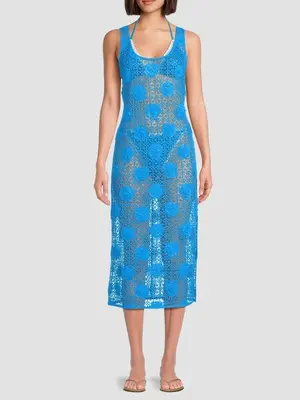 MILLY 3d Floral Crochet Cover-up Dress