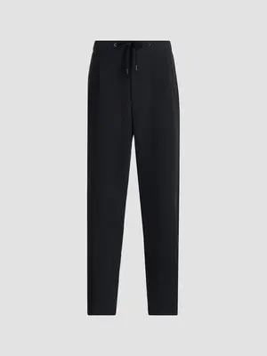 Giorgio Armani Linen Drawstring Pants Solid Dark