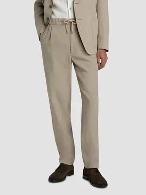 Giorgio Armani Linen Drawstring Pants - Solid Light