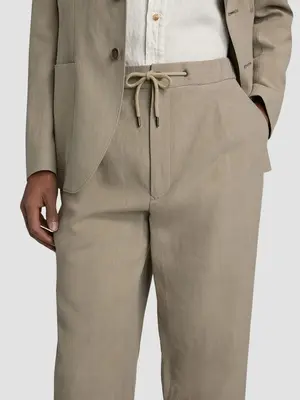 Giorgio Armani Linen Drawstring Pants - Solid Light