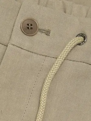 Giorgio Armani Linen Drawstring Pants - Solid Light