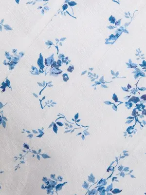 REFORMATION Hattie Seamed Floral Linen Top