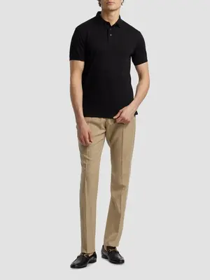 Emporio Armani Chevron Cotton Jersey Polo Shirt