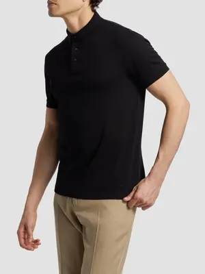 Emporio Armani Chevron Cotton Jersey Polo Shirt