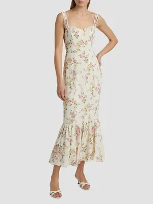 REFORMATION Irisa Floral Flounce Maxi Dress