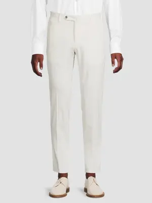 PT TORINO Soft Stretch Button-tab Slim Pants - Natural