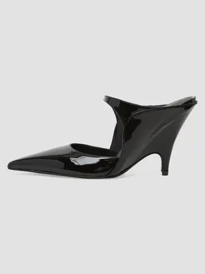FERRAGAMO Jasir 95mm Patent Leather Stiletto Mules - Nero