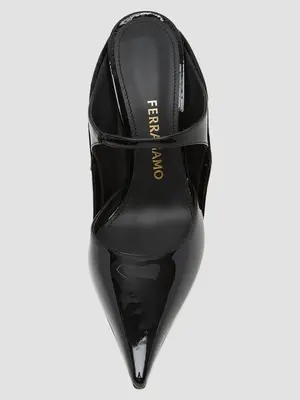 FERRAGAMO Jasir 95mm Patent Leather Stiletto Mules