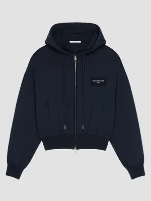 Givenchy Zipped Hoodie In Wool And Cotton With Paris