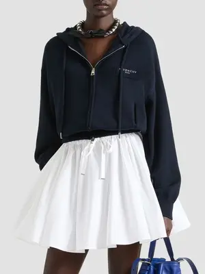 Givenchy Zipped Hoodie In Wool And Cotton With Paris