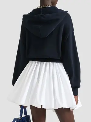 Givenchy Zipped Hoodie In Wool And Cotton With Paris
