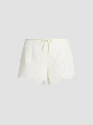 LoveShackFancy Lavendine Floral Lace Cotton-blend Shorts - Ivory