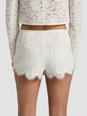 LoveShackFancy Lavendine Floral Lace Cotton-blend Shorts