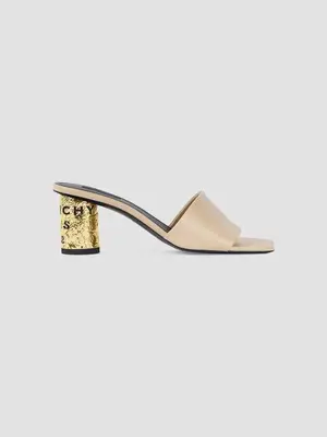 Givenchy Tape Heeled Mules In Leather - Beige