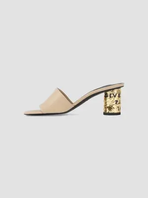 Givenchy Tape Heeled Mules In Leather - Beige