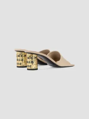 Givenchy Tape Heeled Mules In Leather - Beige