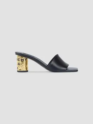 Givenchy Tape Heeled Mules In Leather - Black