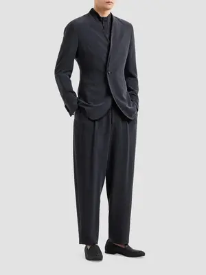 Giorgio Armani Nero Collar Covered Placket Shirt