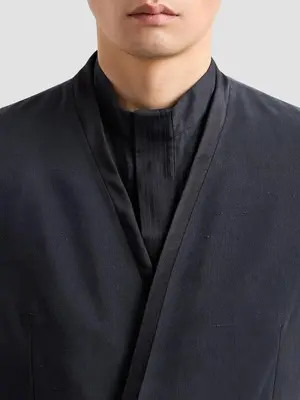 Giorgio Armani Nero Collar Covered Placket Shirt