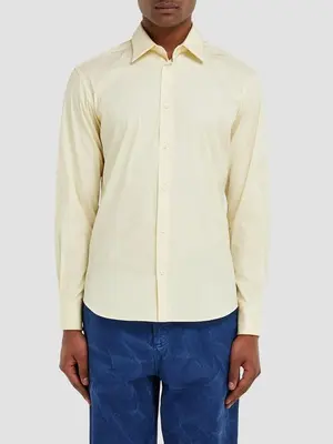 FERRAGAMO Micro-print Stretch-cotton Poplin Shirt