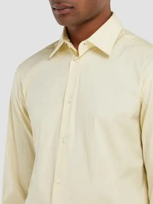 FERRAGAMO Micro-print Stretch-cotton Poplin Shirt
