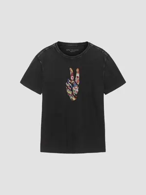 John Varvatos Star U. S.a. Peace Sign Crewneck T-shirt - Black
