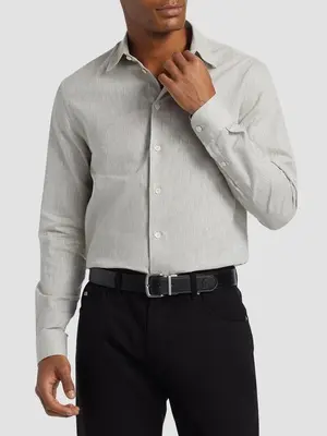 Emporio Armani Linen-cotton Button-front Shirt
