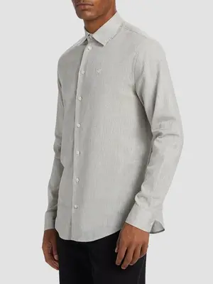 Emporio Armani Linen-cotton Button-front Shirt