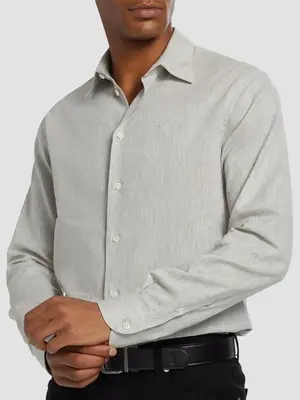 Emporio Armani Linen-cotton Button-front Shirt