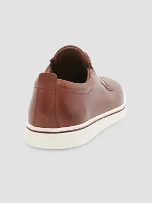 FERRAGAMO Alfievit Leather Slip-on Sneakers - Medium Brown