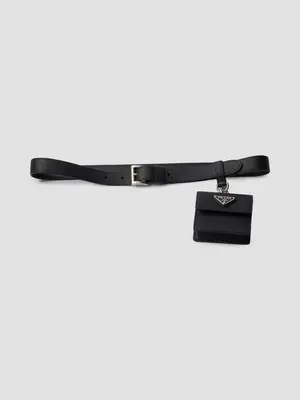 Prada Saffiano Leather Belt - Black