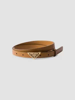 Prada Saffiano Leather Belt Brown