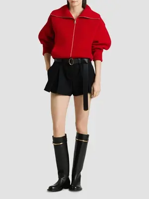 Givenchy Zipped Cardigan In Wool And Cashmere