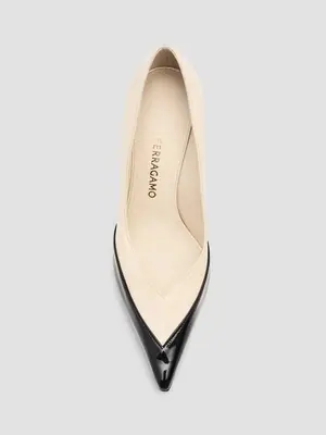 FERRAGAMO Varina 90mm Two-tone Patent Leather Pumps