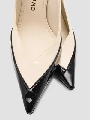 FERRAGAMO Varina 90mm Two-tone Patent Leather Pumps