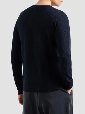 Giorgio Armani Herringbone Crewneck Sweater