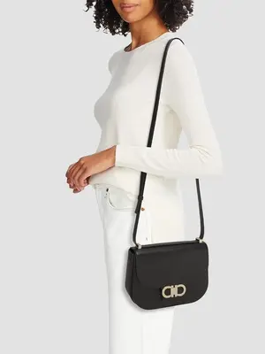 FERRAGAMO Small Double Gancio Saddle Bag