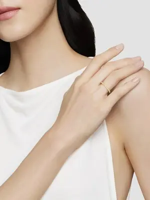 David Yurman Petite Pave Band Ring In 18k Yellow