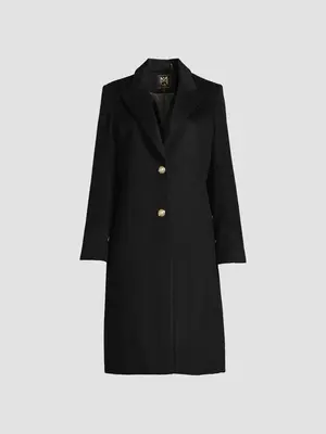 MILLY Peak Lapel Wool-blend Coat - Black